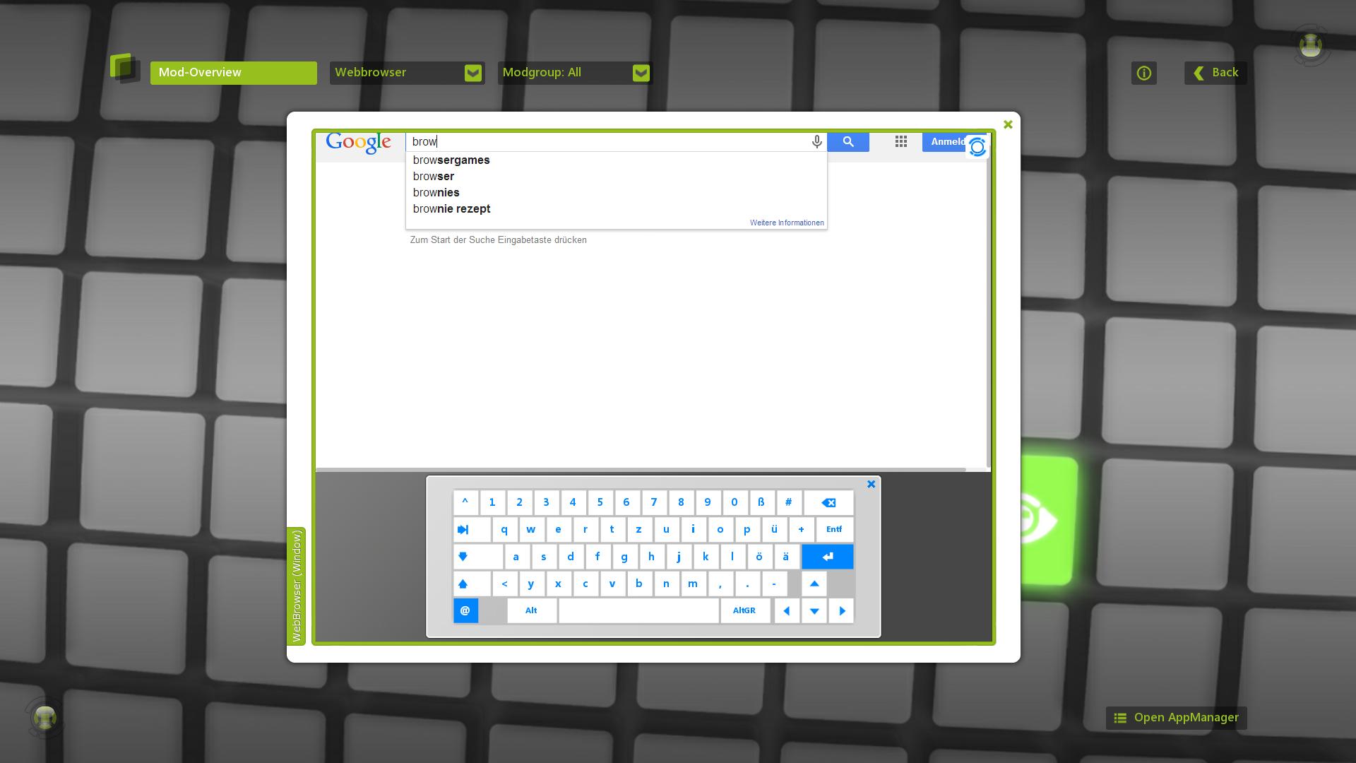 Webbrowser App Interactive Webbrowser With Touch Control